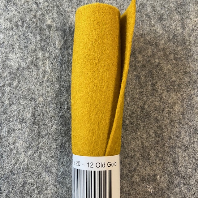 Felt Piece - Pure Wool - 30cm x 20cm - 12 Old Gold - Maree St Clair Quilts