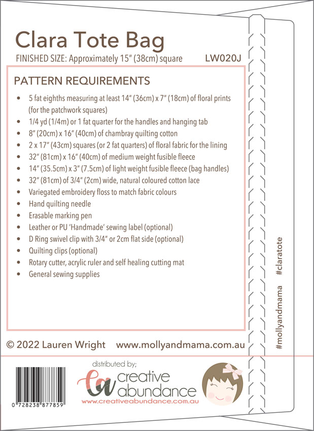 Clara Tote - Molly and Mama - Maree St Clair Quilts