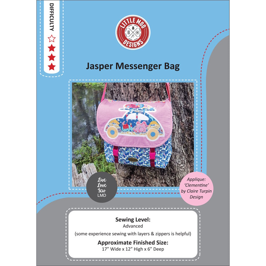 Jasper Messenger Bag - Little Moo Designs - Maree St Clair Quilts