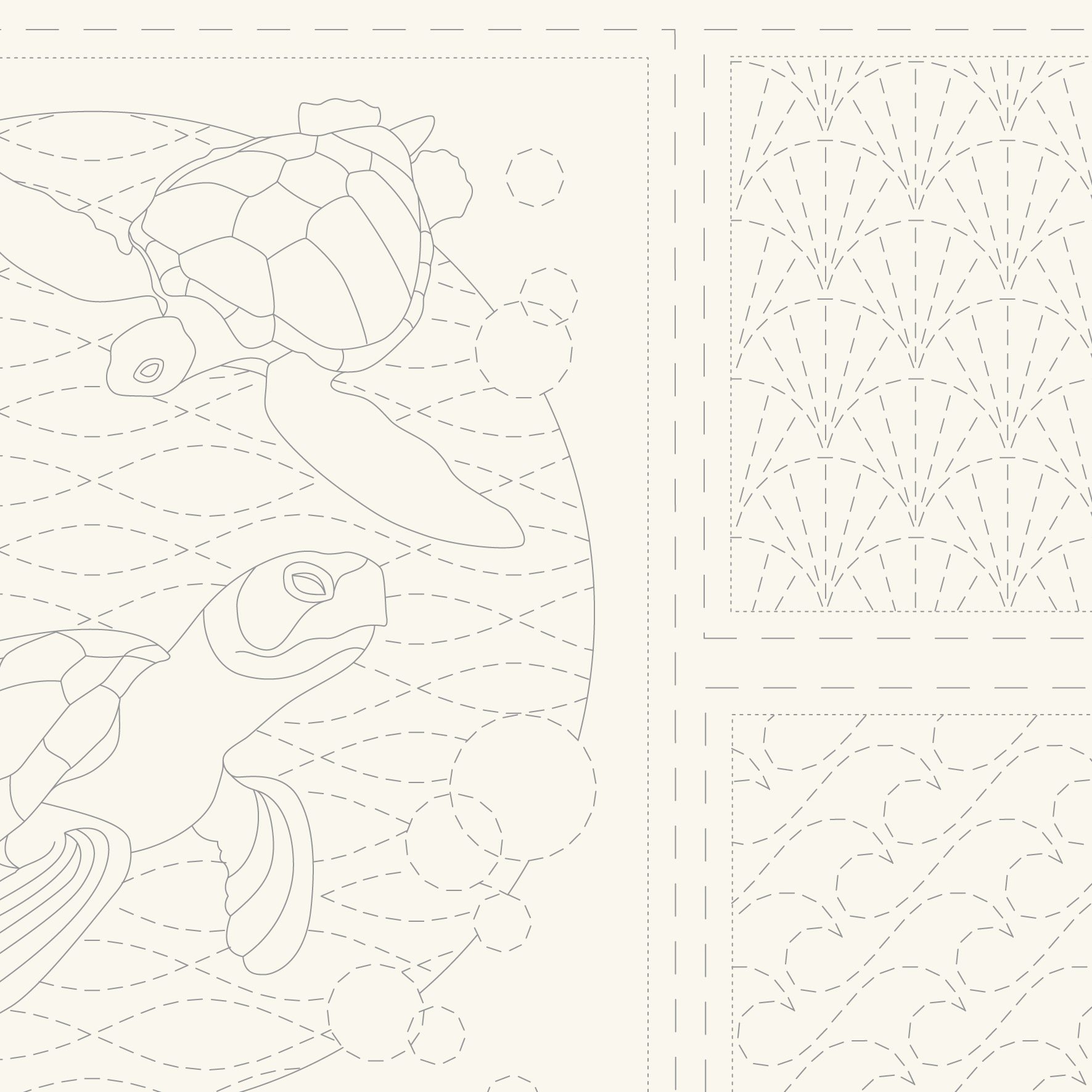 Ocean Sashiko Stitchery Panel - DV 4090 Natural - Maree St Clair Quilts